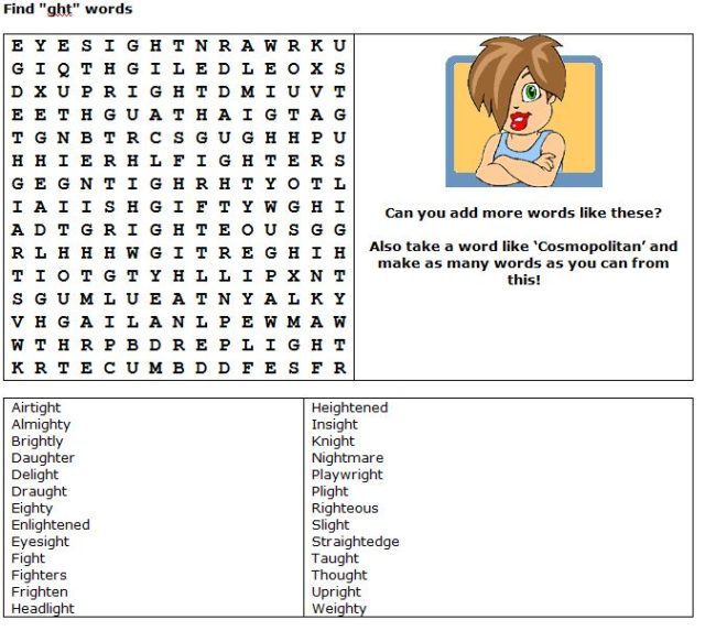 Word Search ght Words Kidsfreesouls Newspaper For Kids With